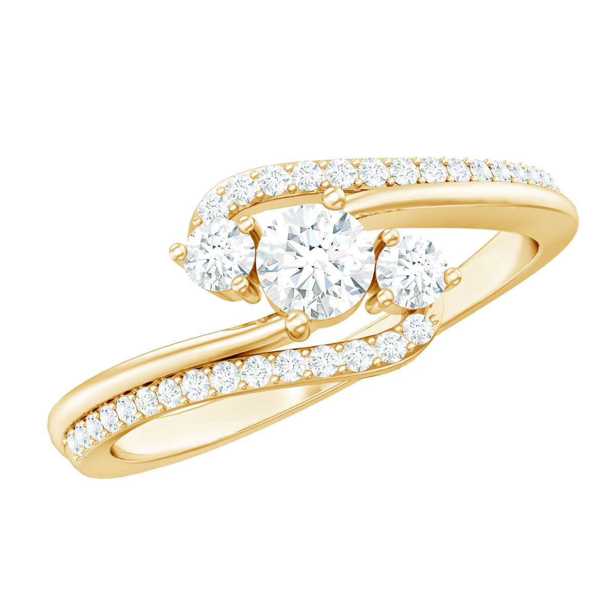 Certified Diamond 3 Stone Engagement Ring – Rosec Jewels