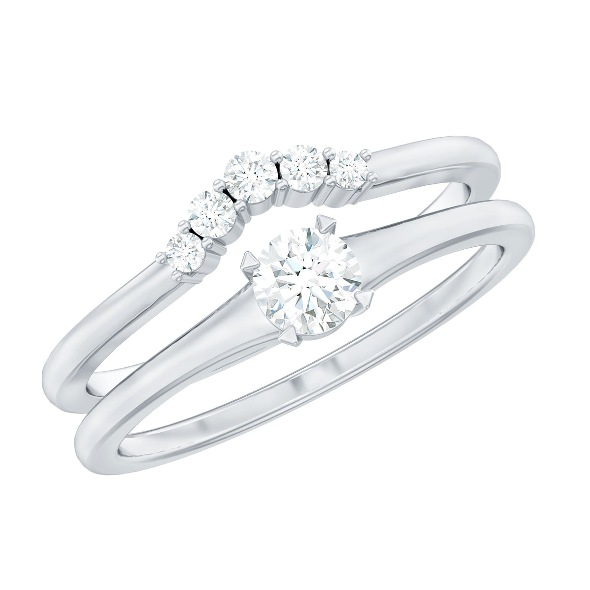 Real Diamond Minimal Wedding Ring Set – Rosec Jewels UK