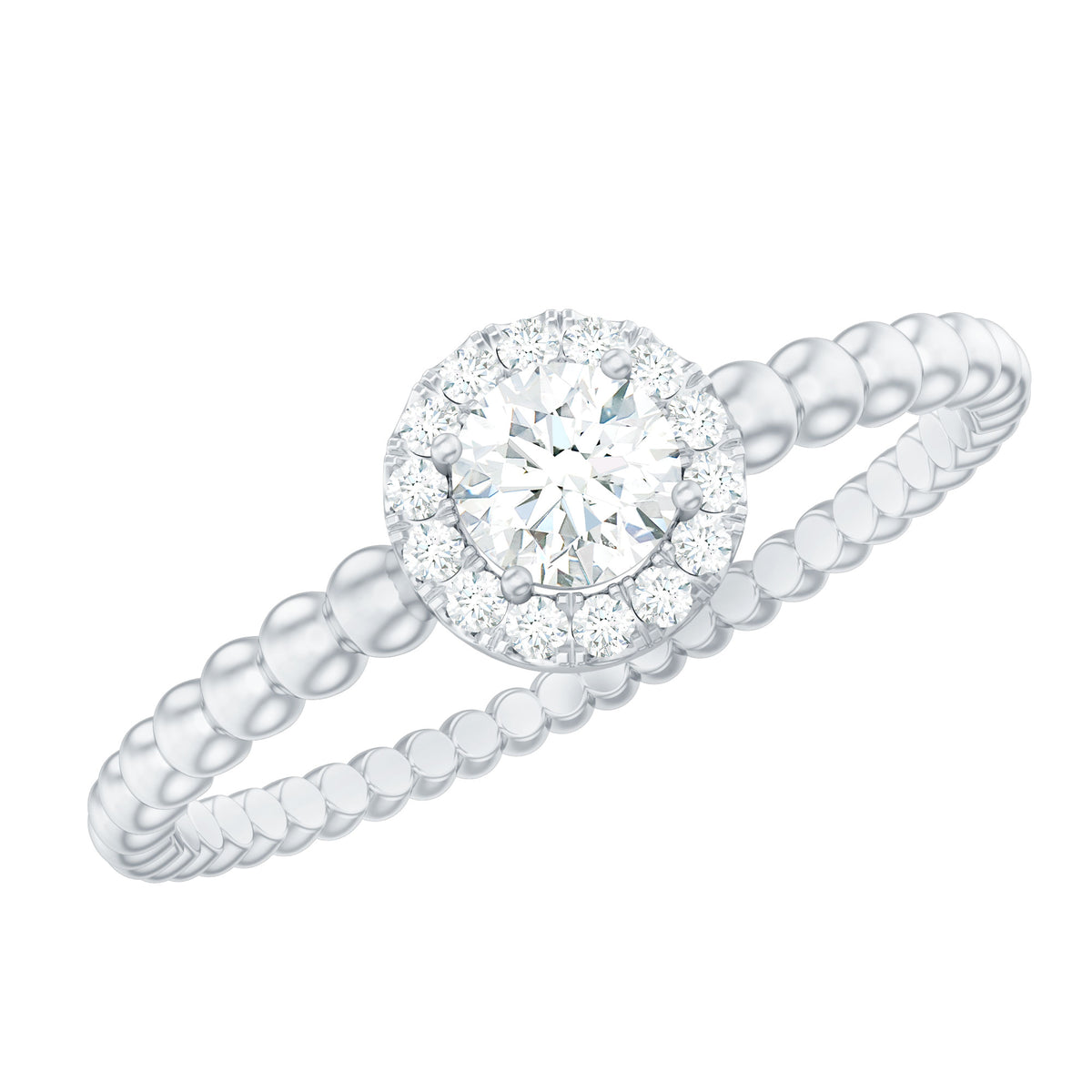 Diamond Engagement Ring in Prong Setting with Bubble Shank – Rosec ...