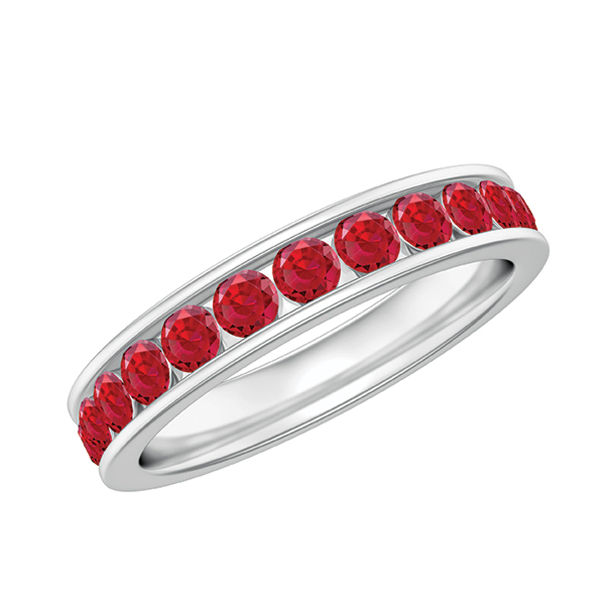 Round Created Ruby Full Eternity Ring in Channel Setting – Rosec Jewels LLC